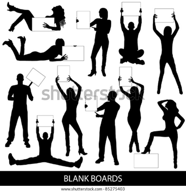 Blank Boards Silhouette Stock Vector (Royalty Free) 85275403