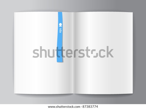 Blank Book Pages Blue Bookmark Vector Stock Vector (Royalty Free ...