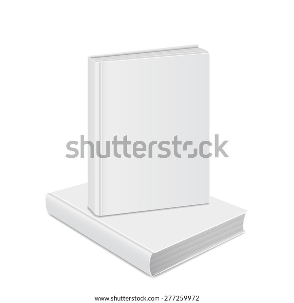 Vektor Stok Blank Books Front View Cover White (Tanpa Royalti ...