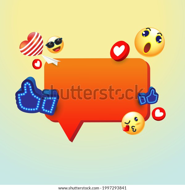 Blank Chat Message Sign Social Network Stock Vector (Royalty Free ...