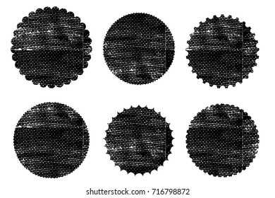 Blank Circle Postal Stamps Setillustration Vector Stock Vector (Royalty ...
