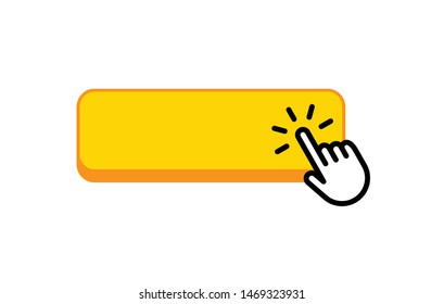 Click Blank Button Hand Pointer Clicking Stock Vector (Royalty Free ...