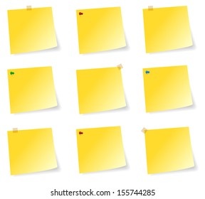 Yellow Sticky Notes Vector Illustration Stock Vector (Royalty Free ...