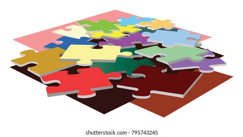 Blank Color Puzzles Stock Vector (Royalty Free) 795743245 | Shutterstock