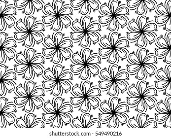 Blank Coloring Page Flower Pattern Relaxation Stock Vector (Royalty ...