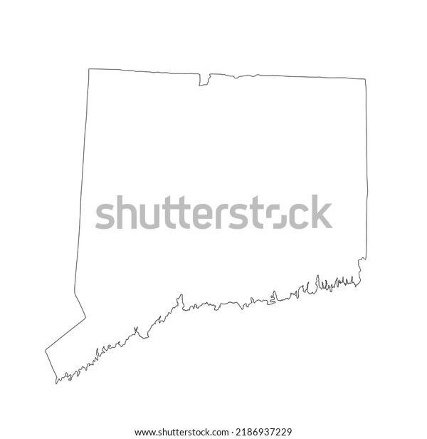 Blank Connecticut Vector Map Silhouette Illustration Stock Vector ...