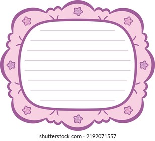 Blank Cute Note Frame Pastel Coloring Stock Vector (Royalty Free ...