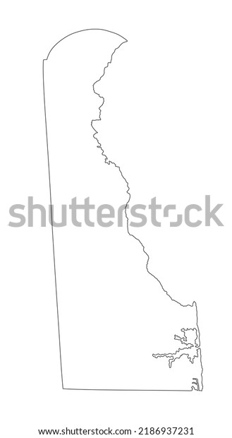 Blank Delaware Vector Map Silhouette Illustration: เวกเตอร์สต็อก (ปลอด ...