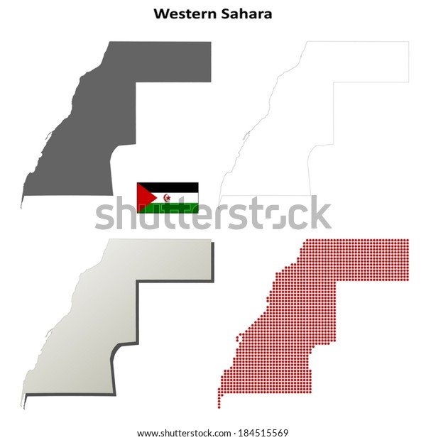 Blank Detailed Contour Maps Western Sahara Stock Vector (Royalty Free ...
