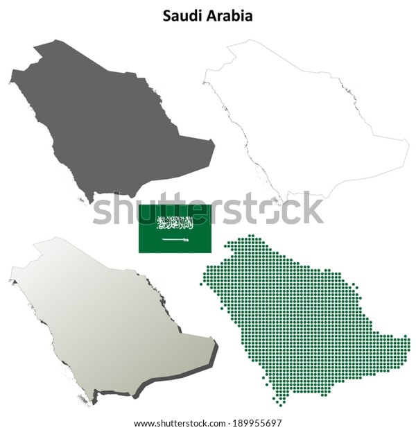 Blank Detailed Outline Maps Saudi Arabia Stock Vector (Royalty Free ...