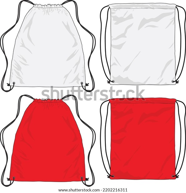 Blank Drawstring Bag Backpack Fashion Flat Stock Vector (Royalty Free ...