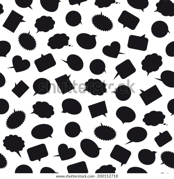 Blank Empty Black Speech Bubbles Vector Stock Vector (Royalty Free ...