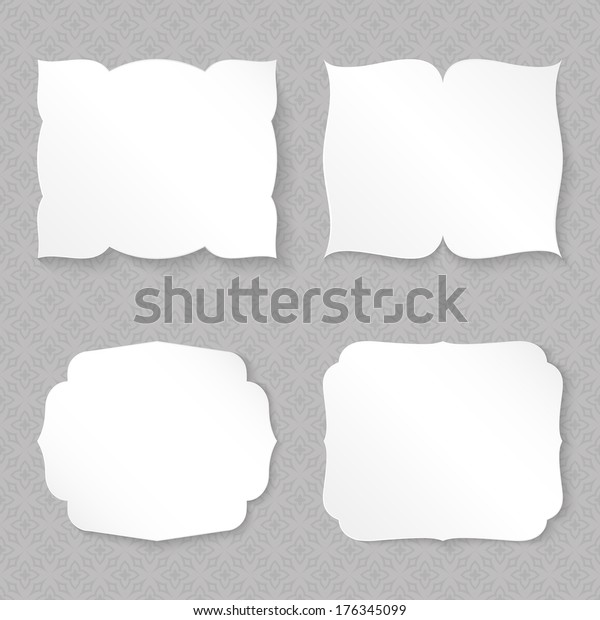 Blank Figured Paper Cards Set Vector Stock Vector (Royalty Free ...