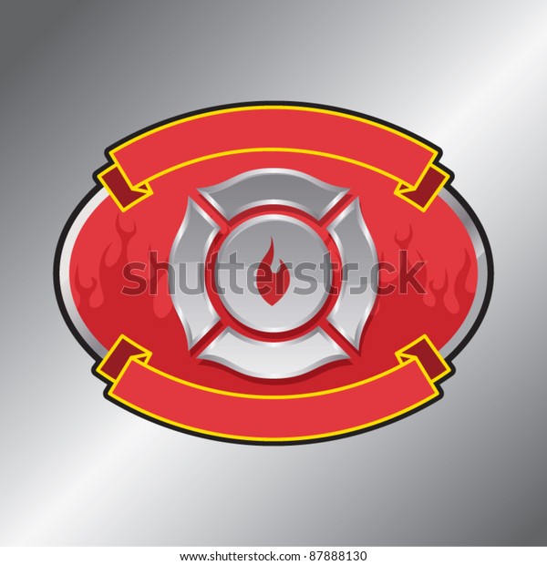 Blank Firefighter Badge Stock Vector (Royalty Free) 87888130