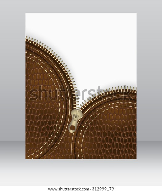 Blank Flyer Leather Texture Zipper Your Stock Vector (Royalty Free ...