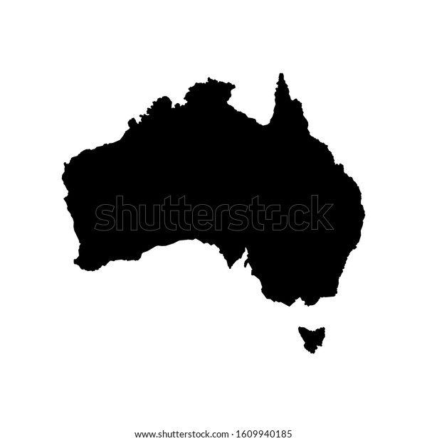 Blank Geography Australia Simple Map Vector Stock Vector (Royalty Free ...