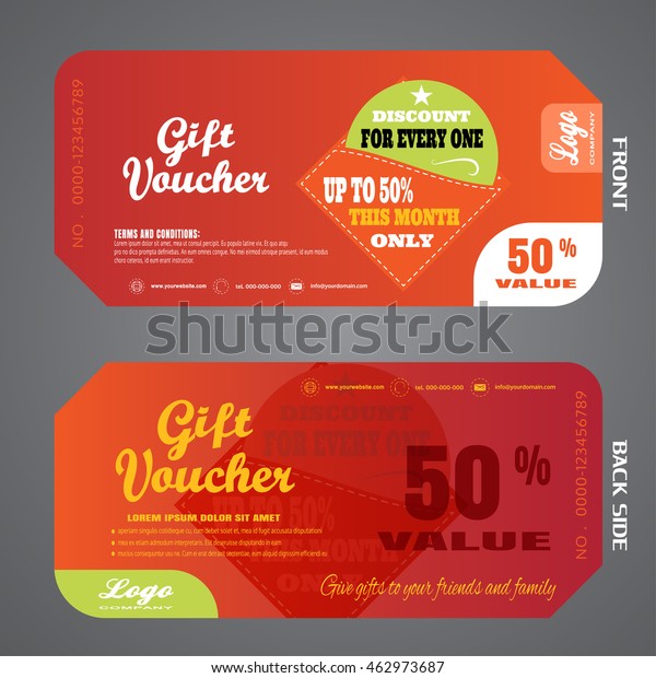 Blank Gift Voucher Vector Illustration Increase Stock Vector (Royalty ...
