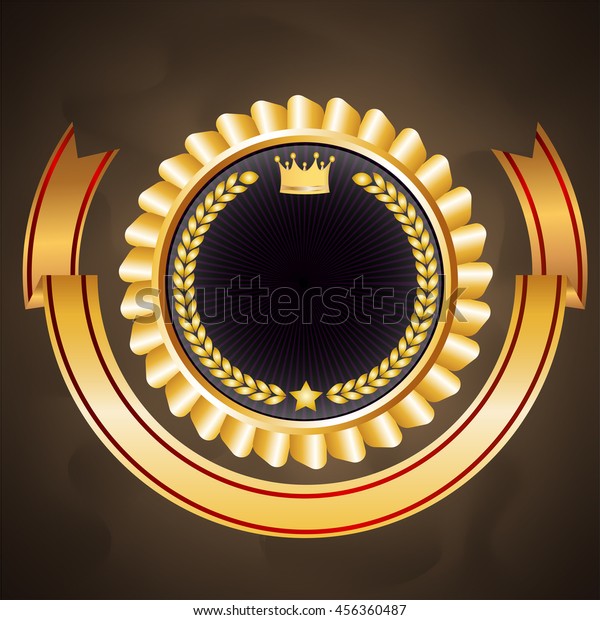 Vektor Stok Blank Gold Medal Award Vector Illustration (Tanpa Royalti ...