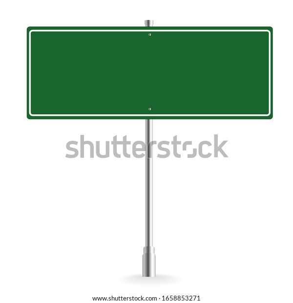 Blank Green Road Sign Empty Traffic Stock Vector (Royalty Free ...