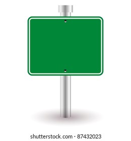 Realistic Green Road Sign Over Blue Stock Vector (Royalty Free) 351216662