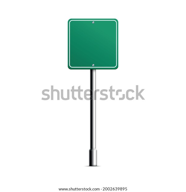 Blank Green Square Road Sign On Stock Vector (Royalty Free) 2002639895 ...