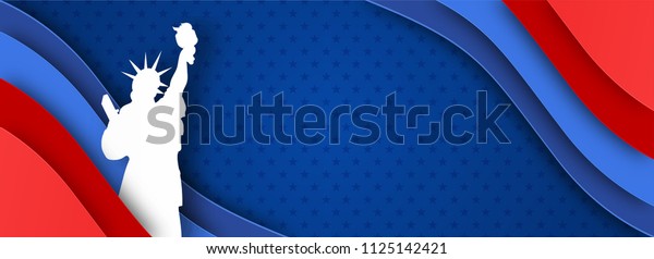 Blank Header Banner Design Statue Liberty Stock Vector (Royalty Free ...