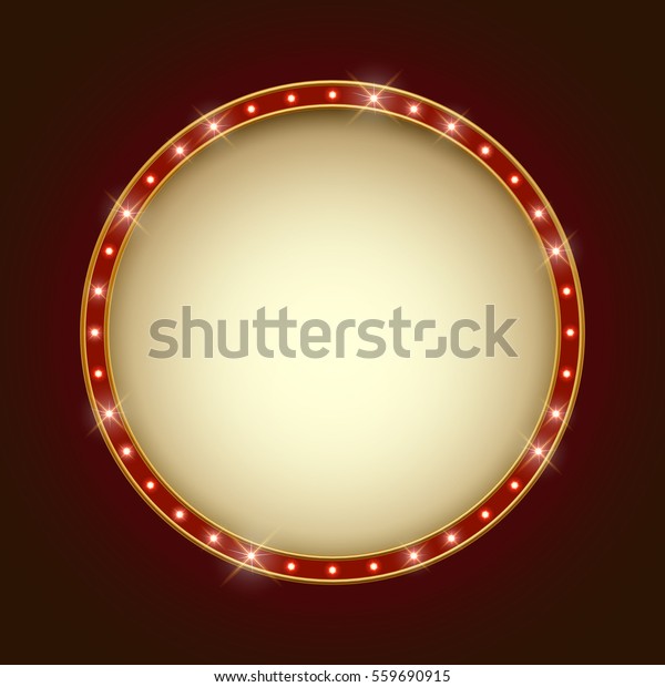 Blank Illuminated Round Marquee Frame Blank Stock Vector (Royalty Free ...