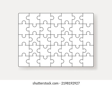 Blank Jigsaw Puzzle Template On White Stock Vector (Royalty Free ...