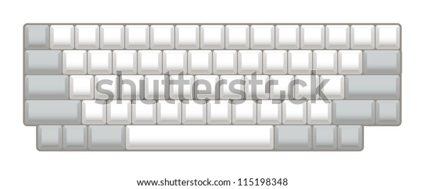 Blank Keyboard Layout Realistic Illustration : image vectorielle de ...