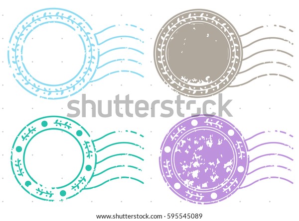 Blank Label Postage Stamps Setillustration Vector Stock Vector (Royalty ...