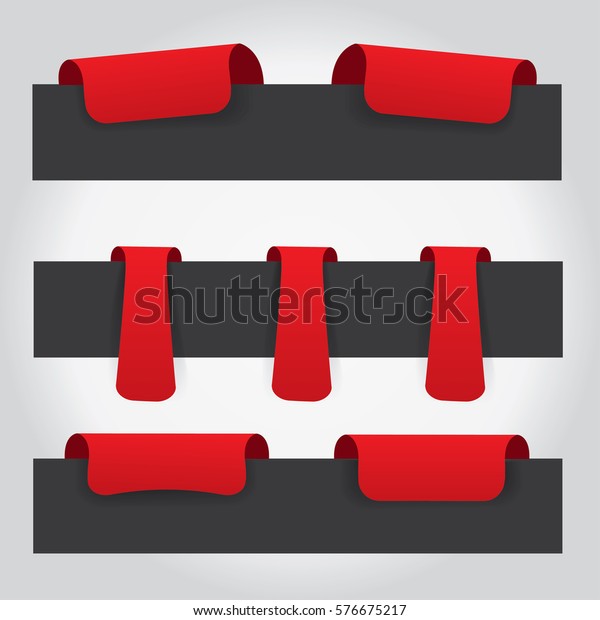 Blank Label Set Red Color Stock Vector (Royalty Free) 576675217 ...
