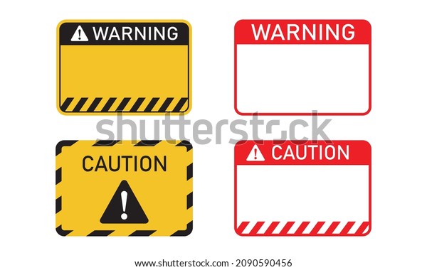 Blank Label Warning Caution Sticker Template: เวกเตอร์สต็อก (ปลอดค่า ...