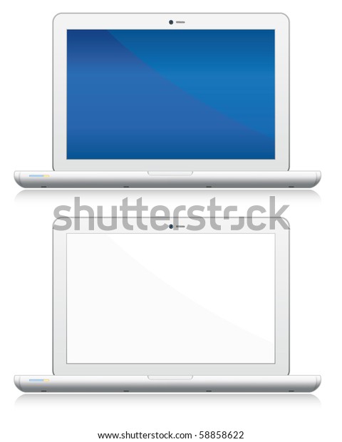 Blank Laptop Computers Set Vector Electronic Stock Vector (Royalty Free ...