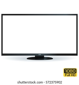 Blank Lcd Led Tv White Screen Stock Vector (Royalty Free) 572375902 ...