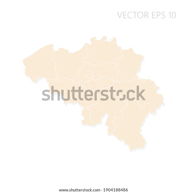 Blank Map Belgium High Detailed Set 库存矢量图（免版税）1904188486 | Shutterstock