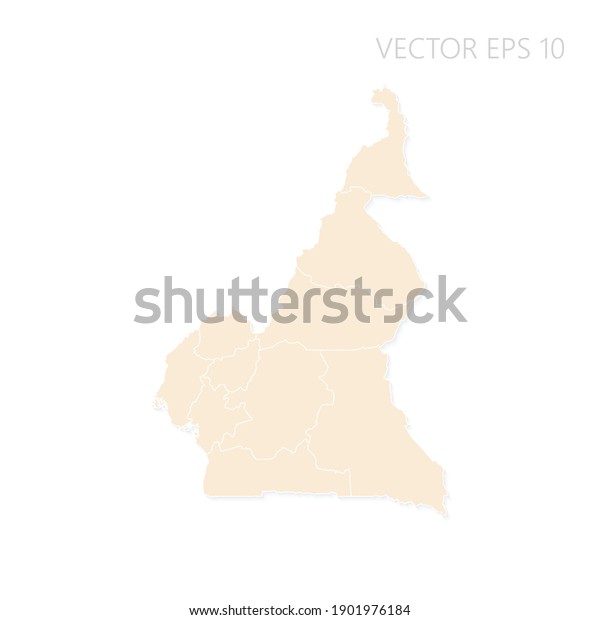 Blank Map Cameroon High Detailed Set Stock Vector (Royalty Free ...