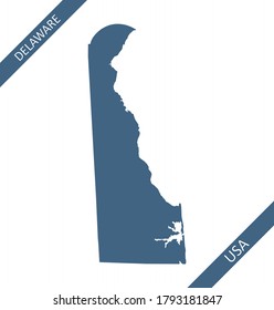 Blank Map Delaware Usa Stock Vector (Royalty Free) 1793181847 ...