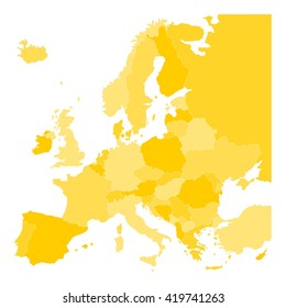 Blank Map Europe Vector Illustration Yellow: เวกเตอร์สต็อก (ปลอดค่า ...