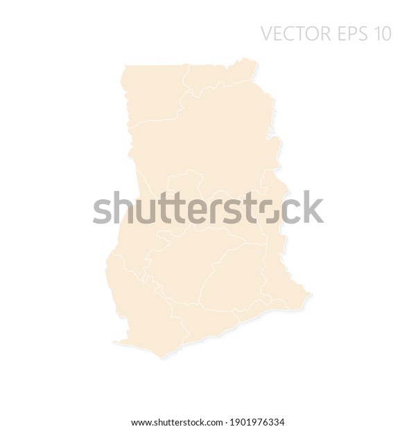Blank Map Ghana High Detailed Set Stock Vector (Royalty Free ...
