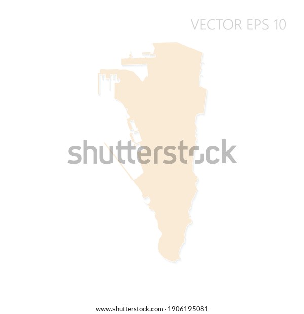 Blank Map Gibraltar High Detailed Set Stock Vector (Royalty Free ...