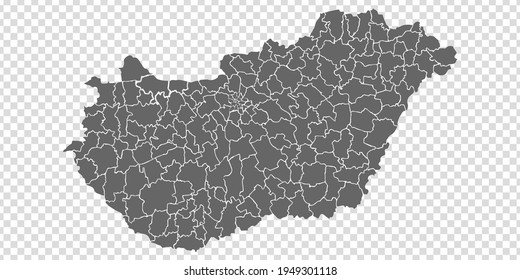 Blank Map Hungary High Quality Map Stock Vector (Royalty Free ...