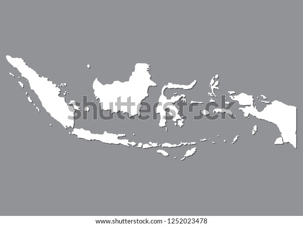 Blank Map Indonesia High Quality Map 스톡 벡터(로열티 프리) 1252023478 ...