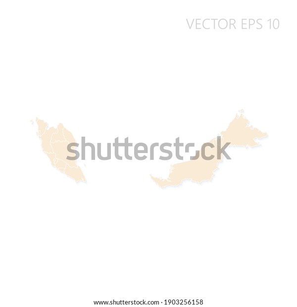 Blank Map Malaysia High Detailed Set Stock Vector (Royalty Free ...