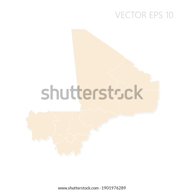 Blank Map Mali High Detailed Set Stock Vector (Royalty Free) 1901976289 ...