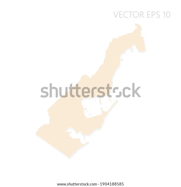 Blank Map Monaco High Detailed Set Stock Vector (Royalty Free ...