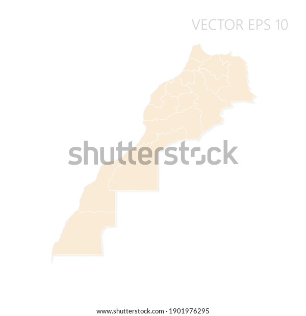 Blank Map Morocco High Detailed Set: เวกเตอร์สต็อก (ปลอดค่าลิขสิทธิ์ ...