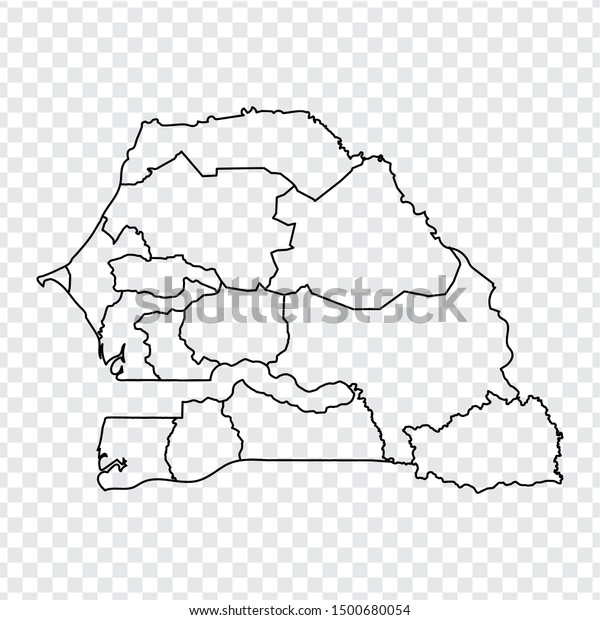 Blank Map Republic Senegal High Quality Stock Vector (Royalty Free ...