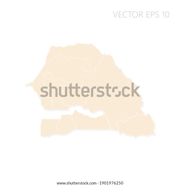 Blank Map Senegal High Detailed Set Stock Vector (Royalty Free ...