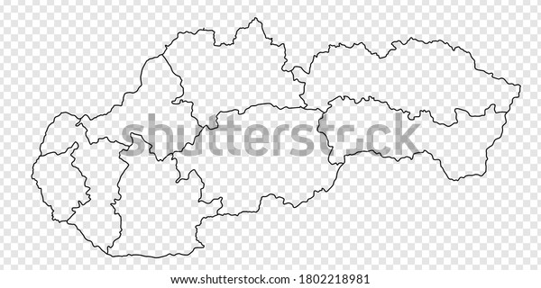 Blank Map Slovakia High Quality Map Stock Vector (Royalty Free ...