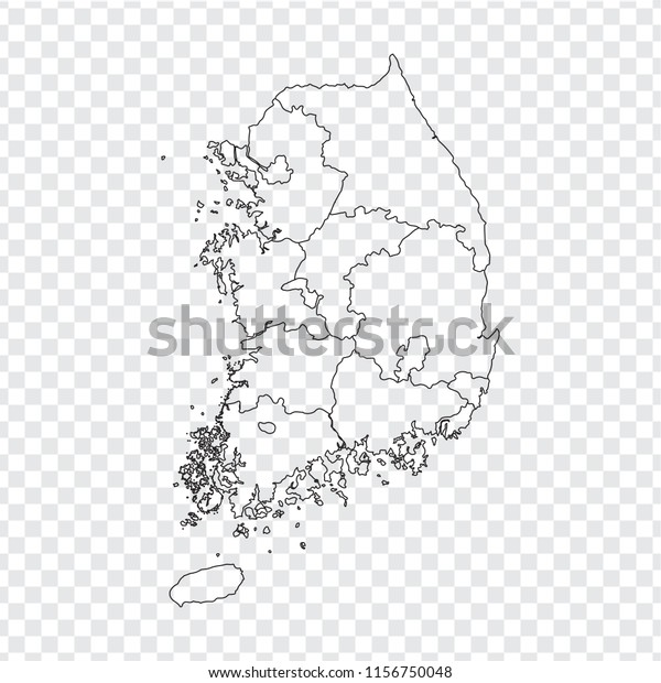 Blank Map South Korea High Quality Stock Vector (Royalty Free) 1156750048